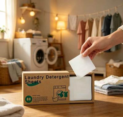 China Biodegradable Skin Friendly Laundry Detergent Sheets for Tough Stain Removal for sale