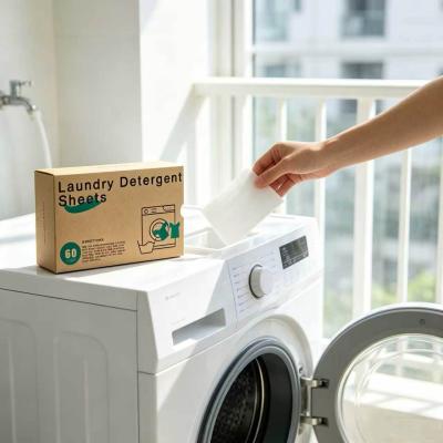 China Eco-Friendly Low Foam Laundry Detergent Sheets with Customizable Fragrance for All Washing Machines for sale