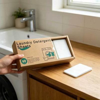 China Cold Water Compatible Fast Dissolving Eco-Friendly Laundry Detergent Sheets for Tough Stains for sale