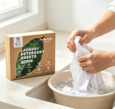 China Biodegradable Plant Based Laundry Detergent Sheets Pre-Measured for Machine & Hand Wash for sale