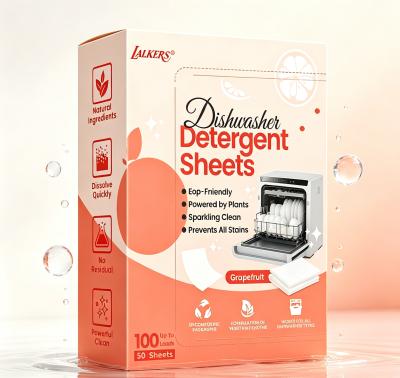 China Plant Based Biodegradable Dish Washing Sheets with No Residue for Machine and Hand Wash for sale