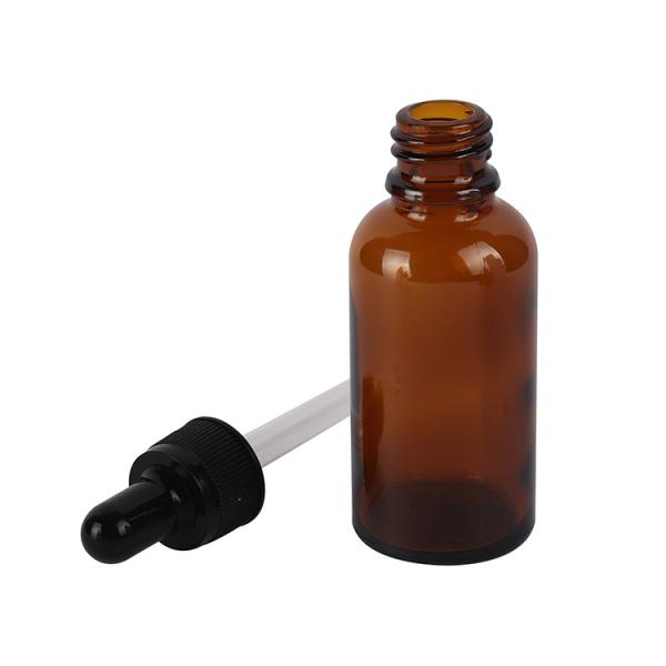 Quality 15ml 20ml 30ml 50ml 100ml Cosmetic Dropper Bottle Thick Dark Amber Glass for sale