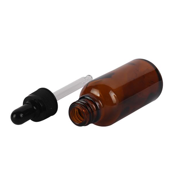 Quality 15ml 20ml 30ml 50ml 100ml Cosmetic Dropper Bottle Thick Dark Amber Glass for sale