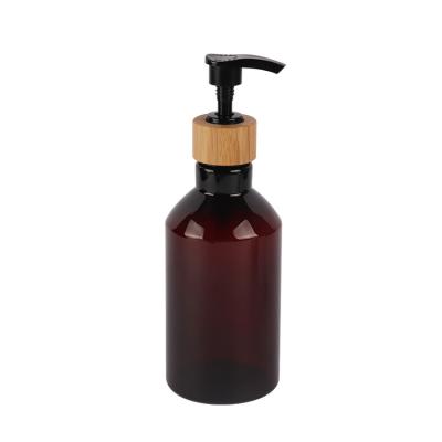 China 200ml 300ml 500ml Amber PET Plastic Bottles Bathroom Shampoo And Conditioner Dispenser Set for sale