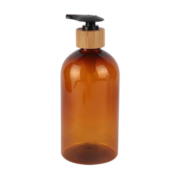 Quality 200ml 300ml 500ml Cosmetic Lotion Bottle 7oz 10oz 16oz Refillable Amber PET for sale
