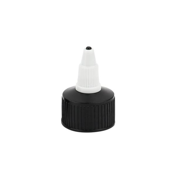 Cappuccio di plastica nera con guinzaglio appuntito Cappuccio di gelatina 24/410 Cappucci di bottiglia di spremitura per colla