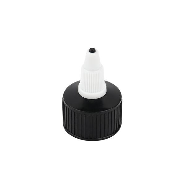 Cappuccio di plastica nera con guinzaglio appuntito Cappuccio di gelatina 24/410 Cappucci di bottiglia di spremitura per colla