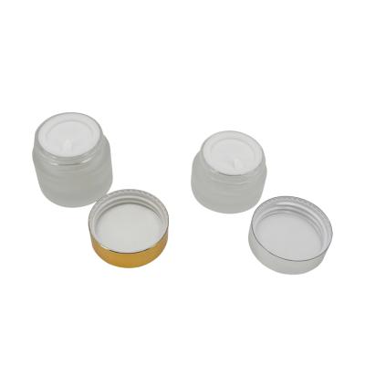 Cina 20g 30g 50g Vaso vuoto di crema cosmetica Vaso di vetro ghiacciato trasparente per la cura della pelle in vendita