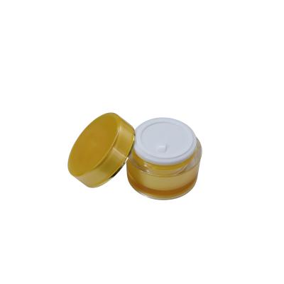 China Luxurious Acrylic Plastic Cream Jars 50g Double Layer Round Cosmetic Containers for sale