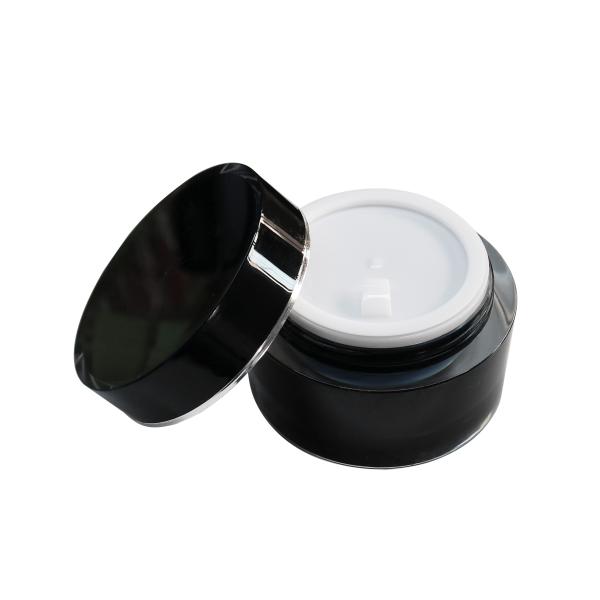 Quality Black Acrylic Empty Cosmetic Containers 5ml 10ml 20ml 30ml 50ml Refillable Cream for sale