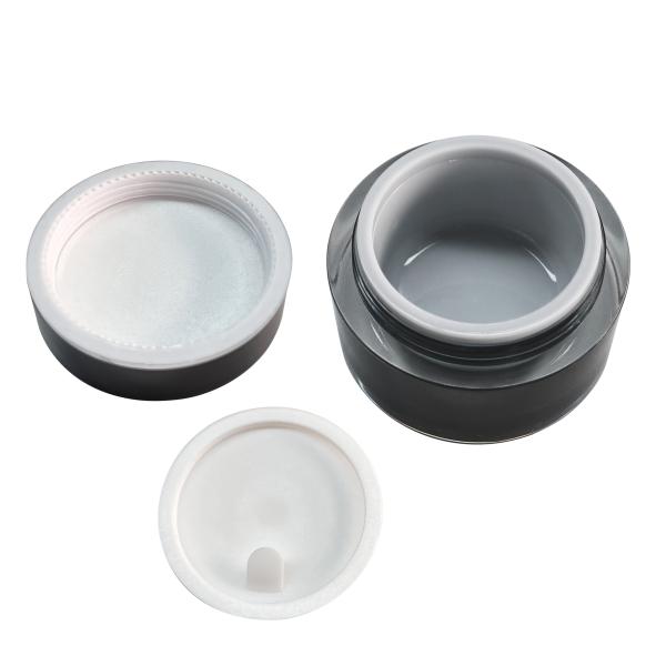 Quality Black Acrylic Empty Cosmetic Containers 5ml 10ml 20ml 30ml 50ml Refillable Cream for sale