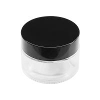 Quality 10g,20g,30g,50g,transparent Glass Eye and Face Cream Jars With Black Lids for sale