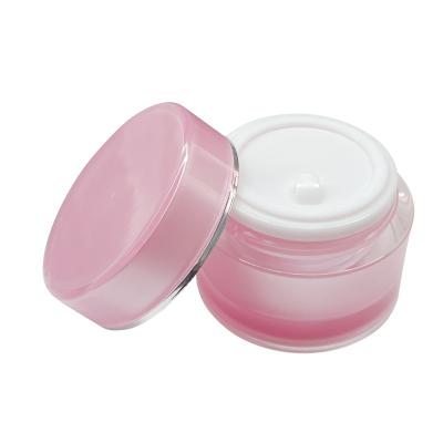 Cina Bottine rotonde rosa a doppio strato per crema cosmetica 50 ml Bottine portatili per imballaggi cosmetici in vendita