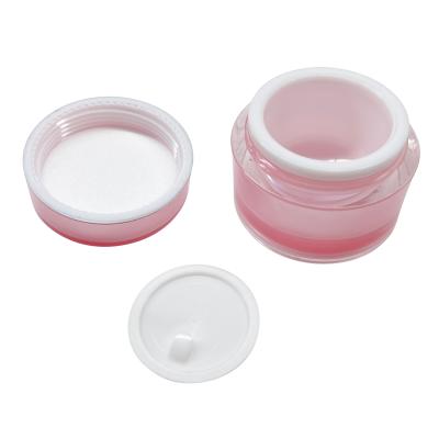 Cina Bottine rotonde rosa a doppio strato per crema cosmetica 50 ml Bottine portatili per imballaggi cosmetici in vendita