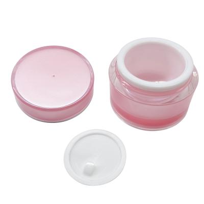 Cina Bottine rotonde rosa a doppio strato per crema cosmetica 50 ml Bottine portatili per imballaggi cosmetici in vendita