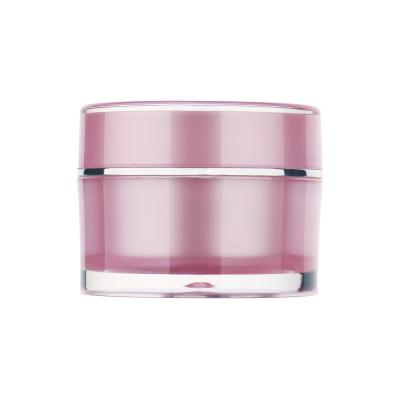 Cina Bottine rotonde rosa a doppio strato per crema cosmetica 50 ml Bottine portatili per imballaggi cosmetici in vendita