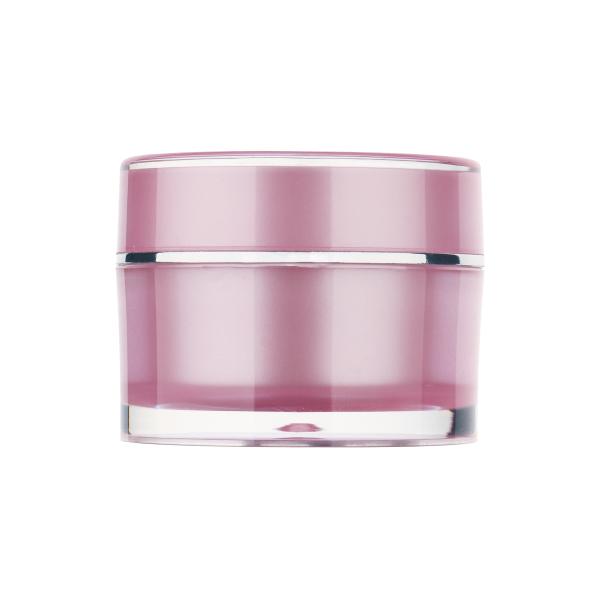 Quality Round Pink Double Layer Cosmetic Cream Jar 50ml Portable Cosmetic Packaging Jars for sale