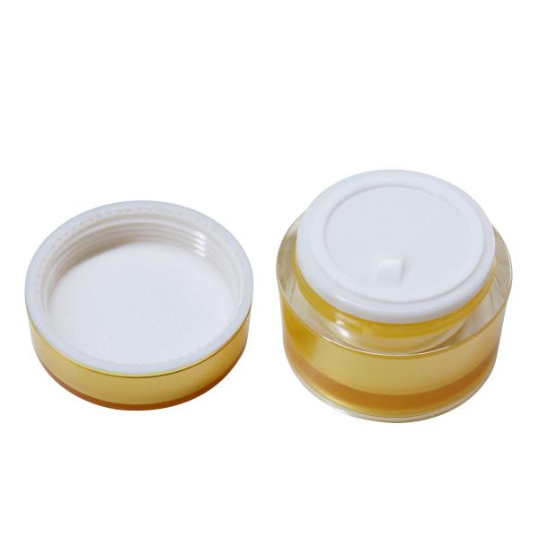 Quality Luxurious Acrylic Plastic Cream Jars 50g Double Layer Round Cosmetic Containers for sale