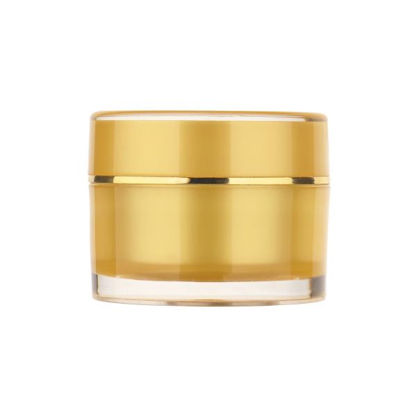Quality Luxurious Acrylic Plastic Cream Jars 50g Double Layer Round Cosmetic Containers for sale