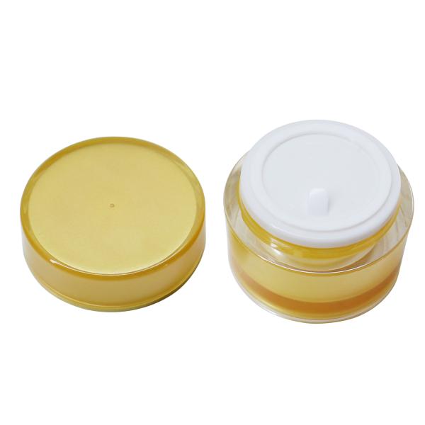 Quality Luxurious Acrylic Plastic Cream Jars 50g Double Layer Round Cosmetic Containers for sale