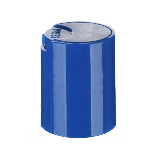 Quality 28/415 PP Blue Press Cap ,flip Top Disc Top Cap Lids For Cosmetic Packaging for sale