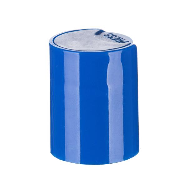Quality 28/415 PP Blue Press Cap ,flip Top Disc Top Cap Lids For Cosmetic Packaging for sale