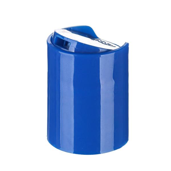 Quality 28/415 PP Blue Press Cap ,flip Top Disc Top Cap Lids For Cosmetic Packaging for sale