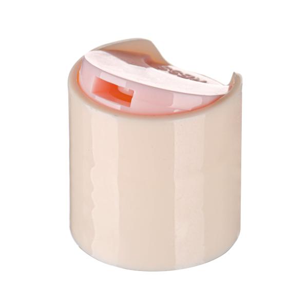 Quality 24/410 Off - White PP Plastic Press - To - Open Flip Top Cap For Cosmetic Packaging, Lotion Cap for sale