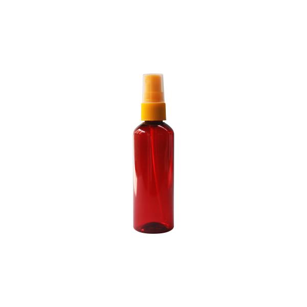 Quality 100ml Red Semi-transparent PET Round-shoulder Spray Bottle – For Cosmetics, for sale