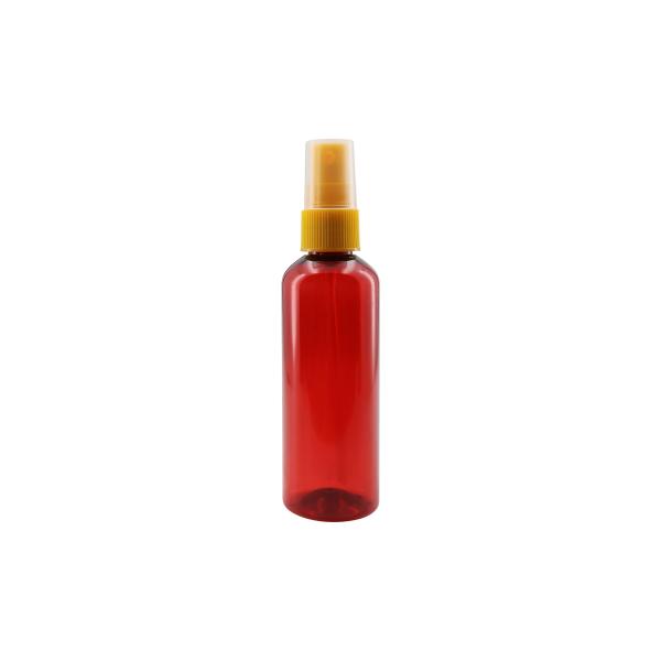 Quality 100ml Red Semi-transparent PET Round-shoulder Spray Bottle – For Cosmetics, for sale