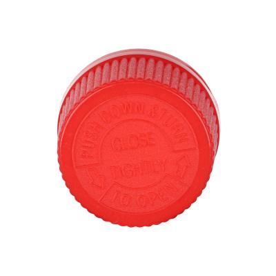 China Child-Resistant Closure（CRC）28/410 Red Pressure Plastic Child-Safe Cap for sale