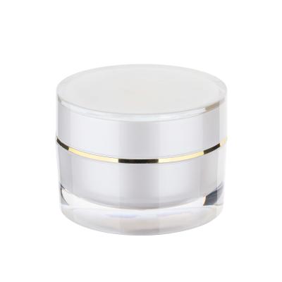 Cina 50g vasetto vuoto per crema cosmetica Personalizzabile Bianco Plastica Trasparente Acrilico vasetto per crema in vendita