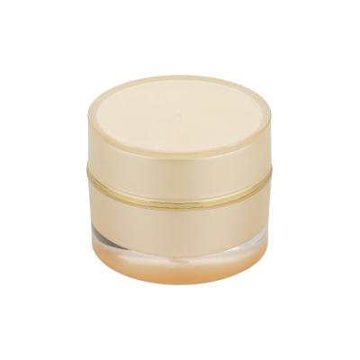 Cina 50g vasetto vuoto di crema cosmetica giallo Rotondo Acrilico a doppio strato Plastic Eye Cream Jar ((5g.10g.20g.30g.50g) in vendita