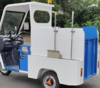 중국 전동 쓰레기 삼륜차 뚜껑 속 뚜껑 구조 고효율 폴리에스터 프레임 판매용