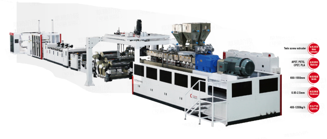 Twin Screw Extruder Machine for PLA and PET sheet production
