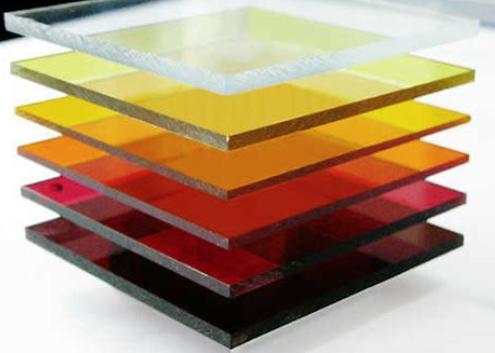 Close-up view of high-quality extruded plastic sheets