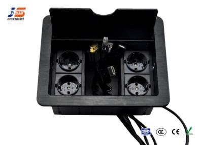 中国 VGA RCA ケーブルの 3.5mm の可聴周波港が付いている電気卓上の接続ボックスのスライドのふた 販売のため