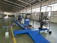 China 2-Wheeled Motorcycle Centralized Testing Line with Brake Force, Axle Load, Speedometer and Wheel Alignment Functions for sale