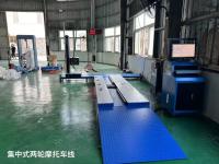China 2-Wheeled Motorcycle Centralized Testing Line with Brake Force, Axle Load, Speedometer and Wheel Alignment Functions for sale