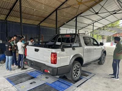 China 5 In1 Roller Brake Tester Suspension Tester Axle Load  Dual Plates Side Slip  Speedometer Headlight Tester for sale