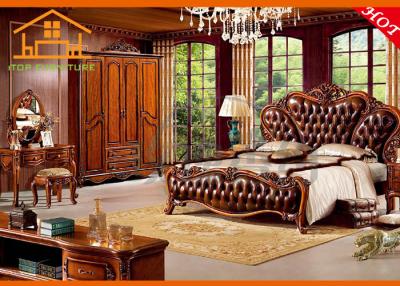 China antique solid wooden luxury bedroom furniture set royal furniture bedroom sets italian bedroom set for sale