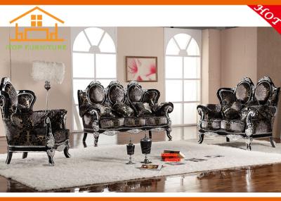 China antique black fabric Living room wooden sofa furniture set designs for sale