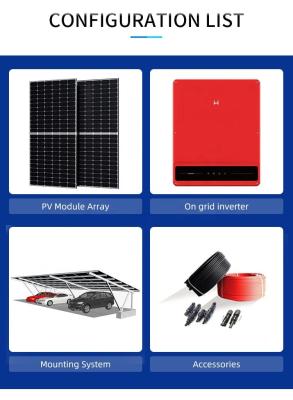 China Bus Station On Grid Solar Power System 100KW 120KW For Car Port for sale