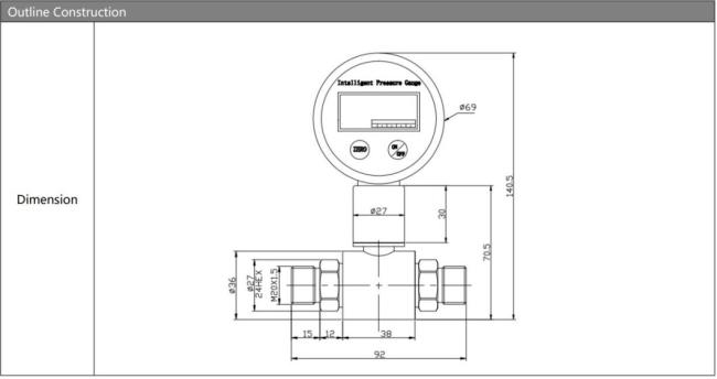 5-Digit LCD Differential Digital Pressure Gauge 9V Supply Bpz2008 China