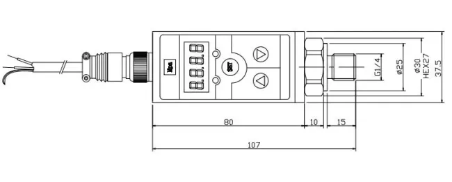 BPZK04D LED Display Differential Pressure Sensor with 2 Point Switch - Front View