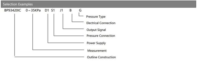 BP93420-IC Pressure Transmitter Sensor technical diagram