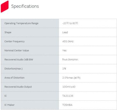 China Piezoelectric Ceramic Discriminator CDBCB455KCAY24-R0  CDBc455C24 Alternative model：JGK04-0155K for sale