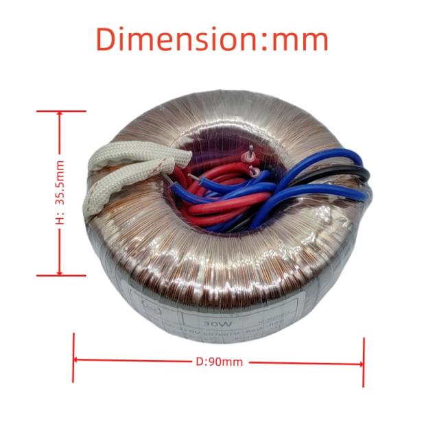 100W Toroidal Transformer side view