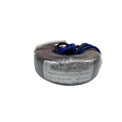 China 25W Single Phase Toroidal Transformer 0-220V to 06V-0-06V Power Supply for sale