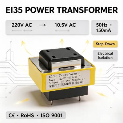 China EI35 220V AC to 10.5V AC 150mA Low Frequency Step Down Isolation Power Transformer for sale